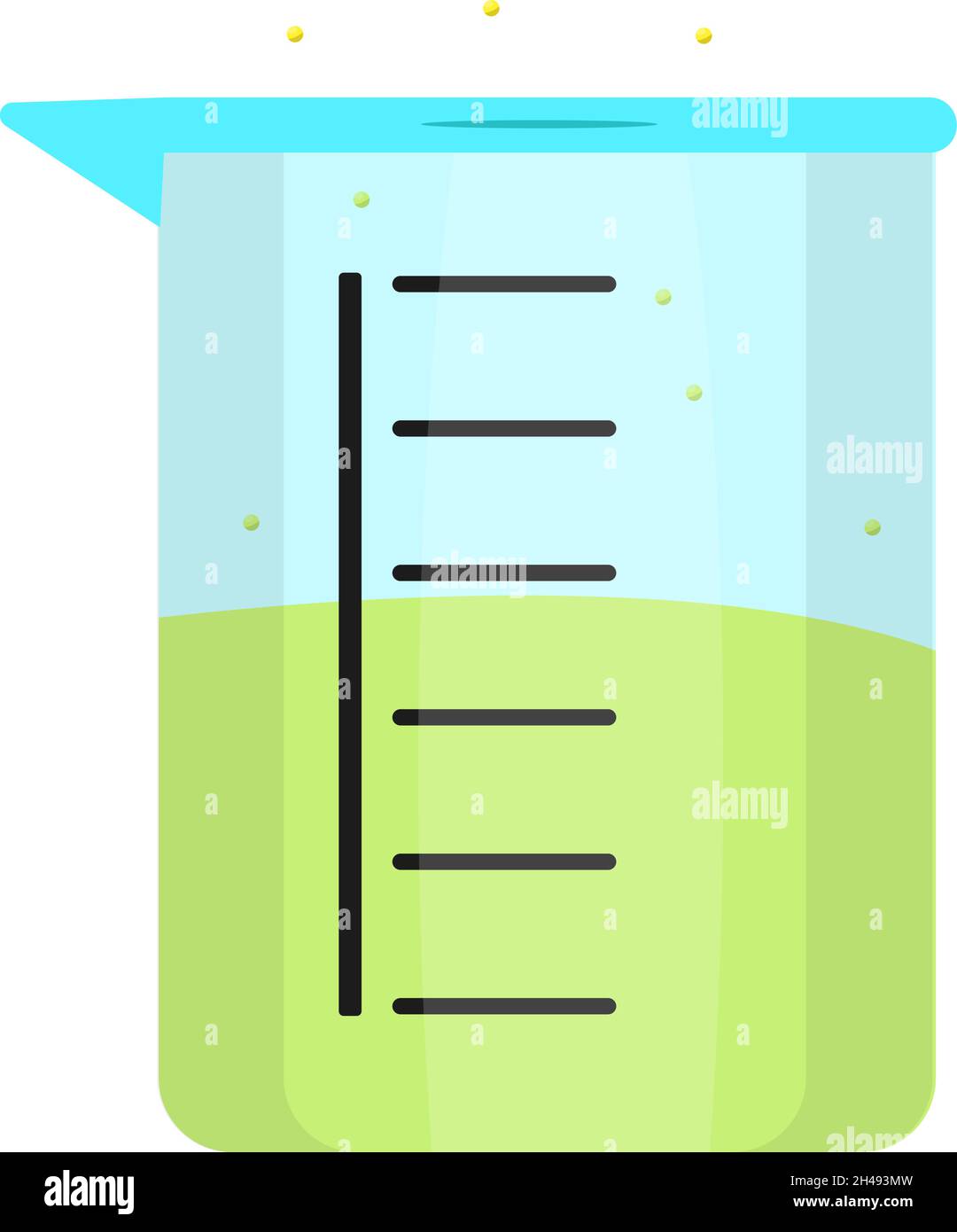 Liquid beaker, illustration, vector on a white background Stock Vector ...