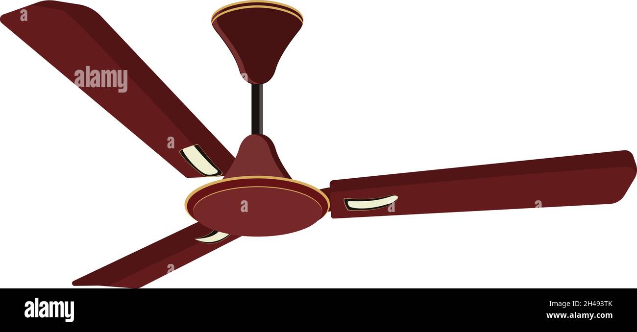 Ceiling fan, illustration, vector on a white background Stock Vector ...