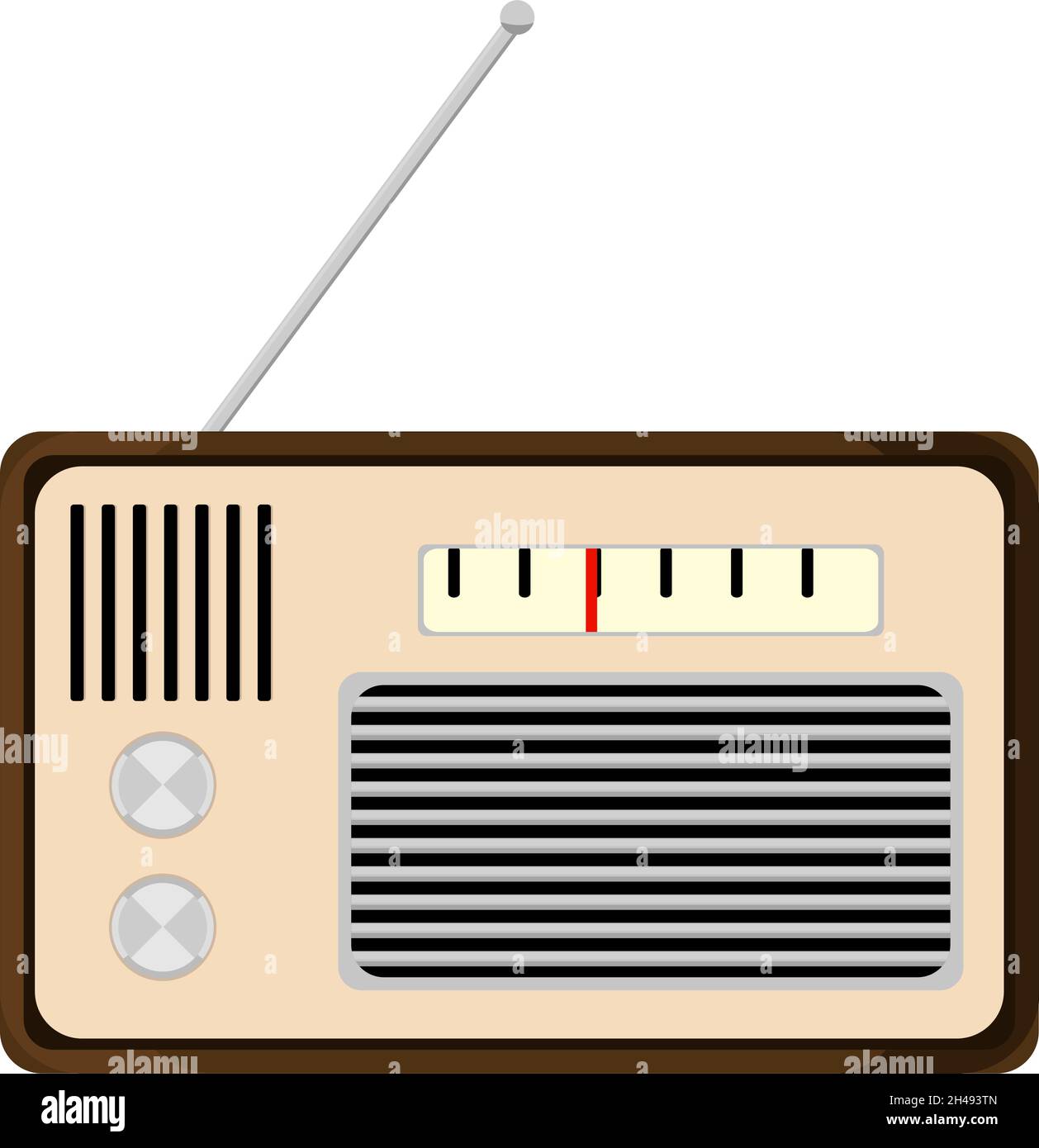 Old radio, illustration, vector on a white background Stock Vector ...
