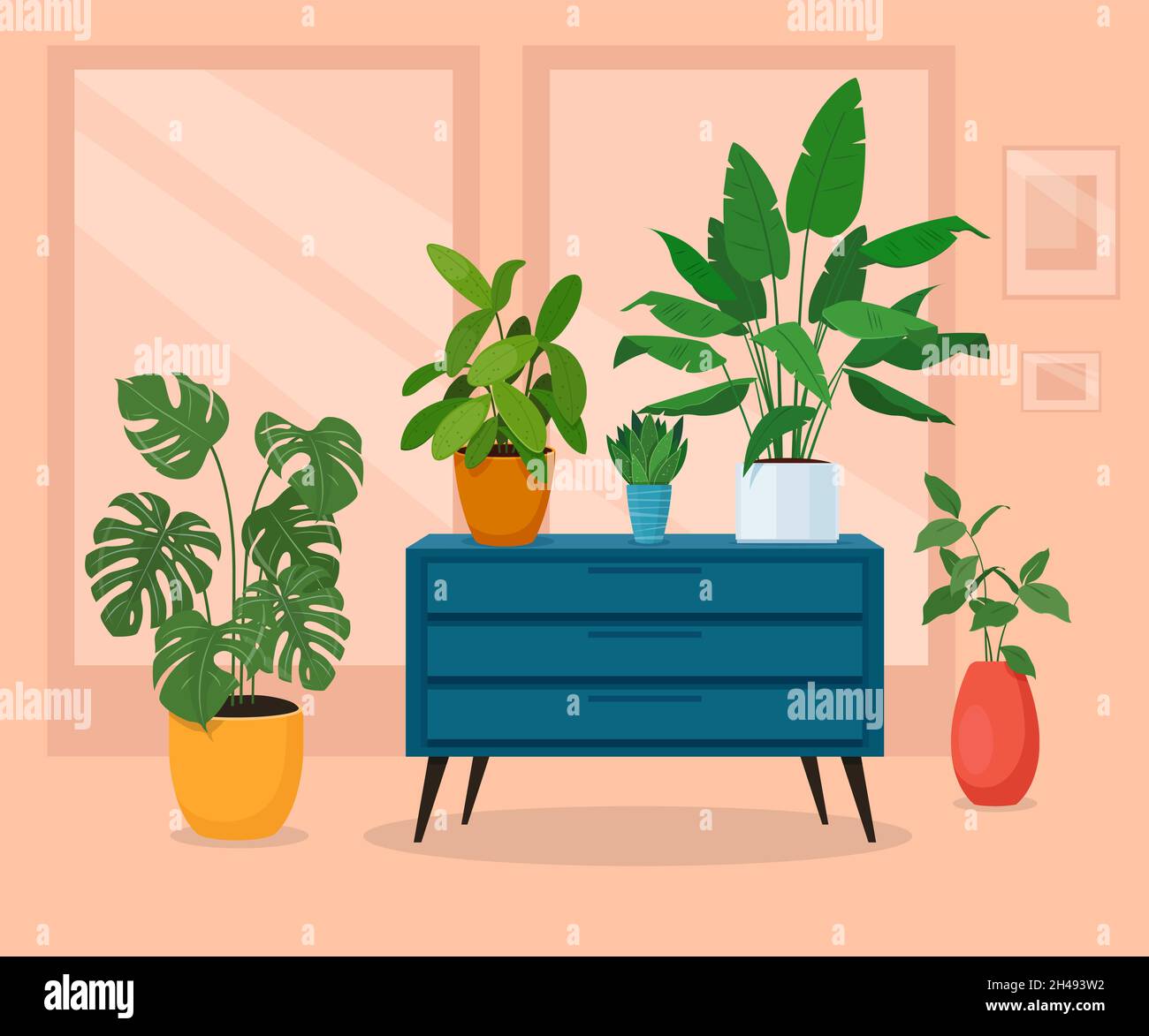 Natural living room plant Stock Vector Images - Alamy