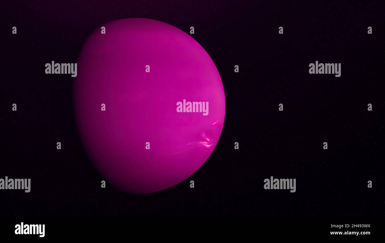 Colorful abstraction of unknown purple planet rotating among endless ...