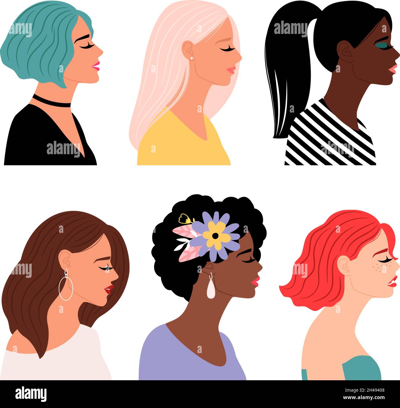 Blonde woman side view face Stock Vector Images - Alamy