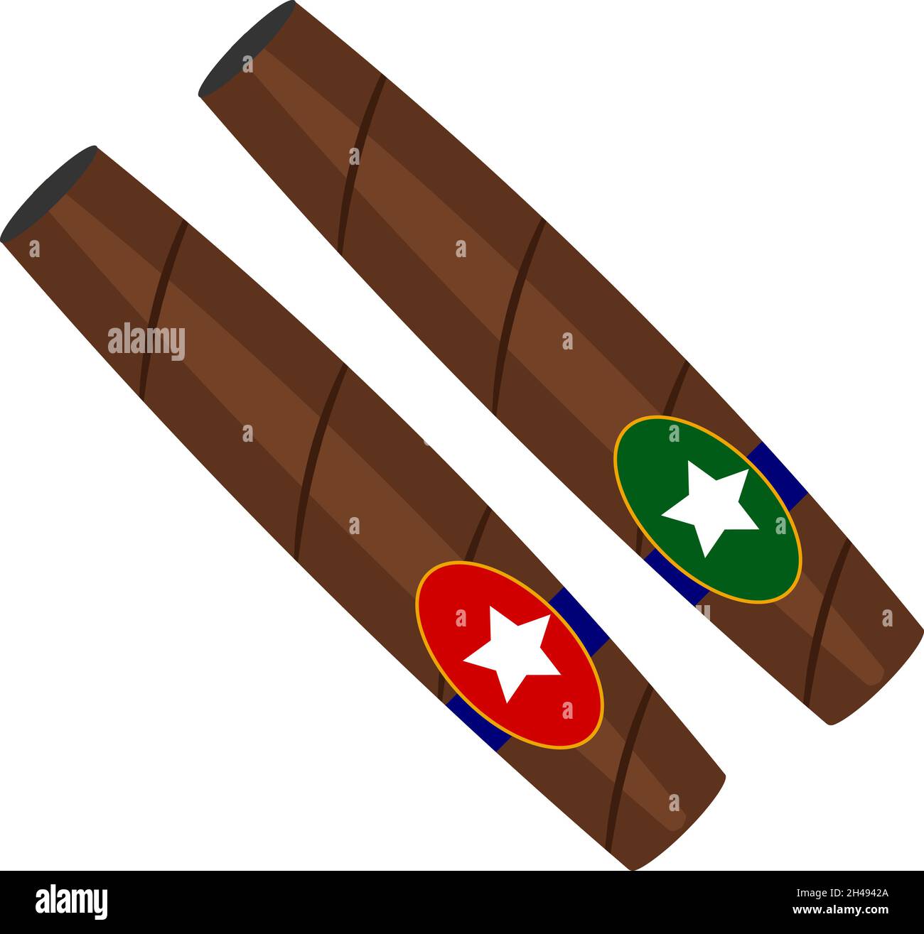 Two cigars, illustration, vector on a white background Stock Vector ...