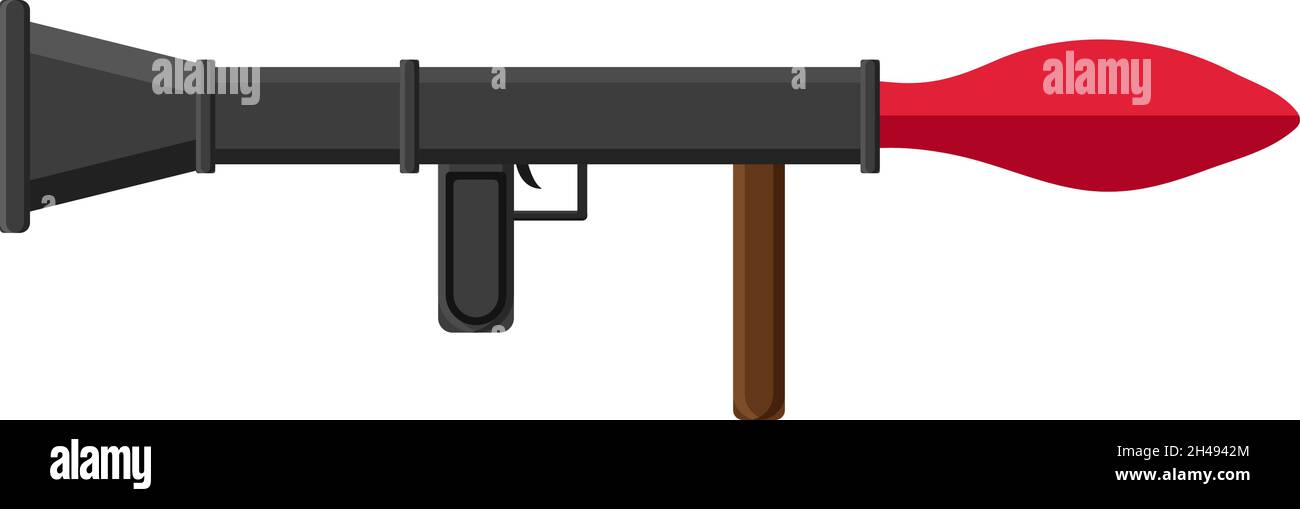 Rocket launcher, illustration, vector on a white background Stock ...