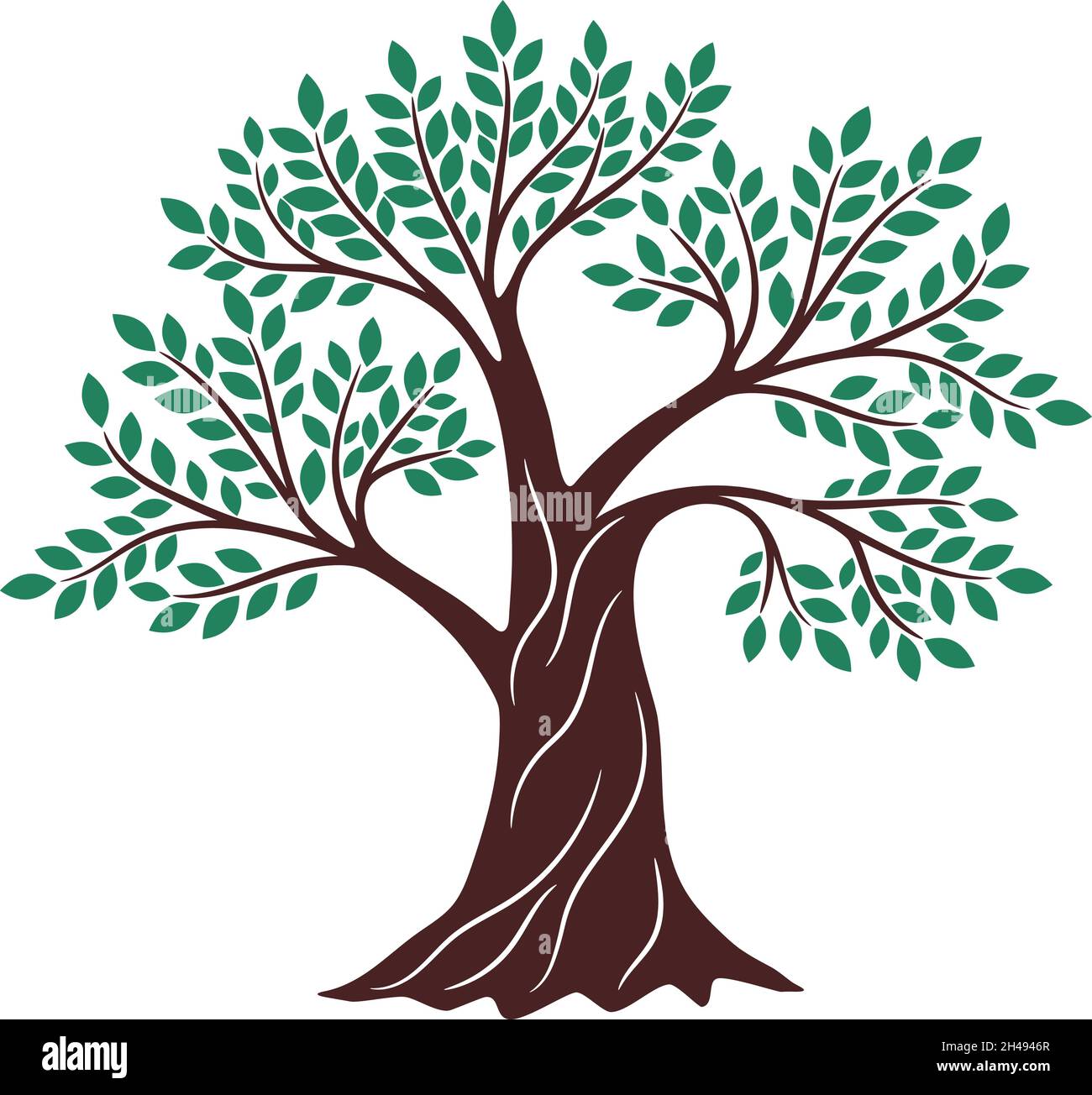 Tree green drawing. Oak graphics, environment religious creative ...