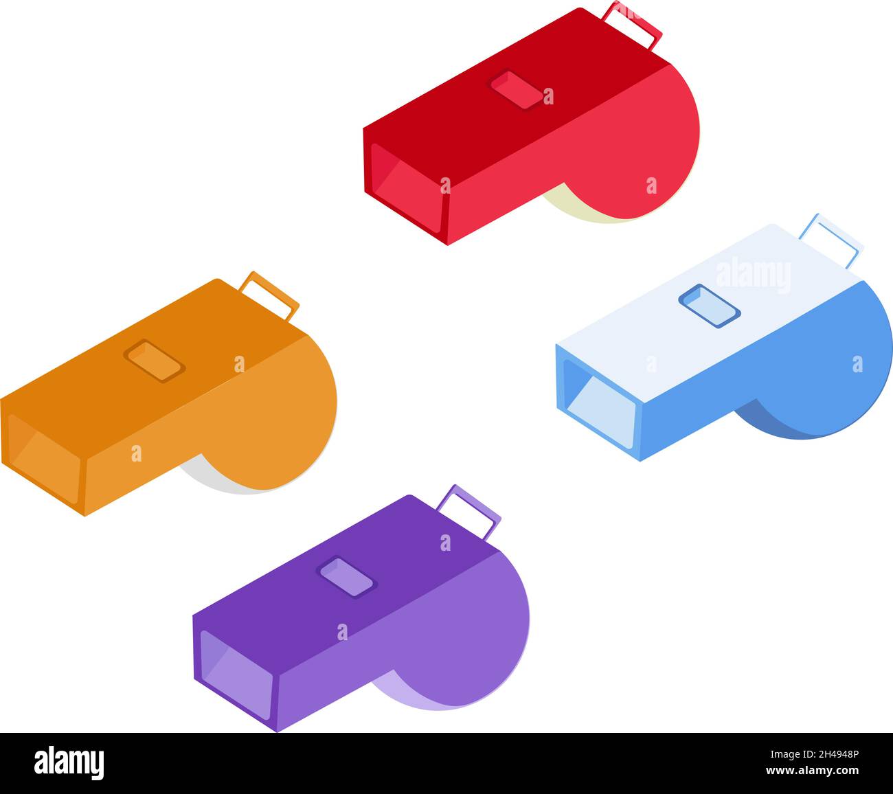 Colorful whistle, illustration, vector on a white background Stock ...