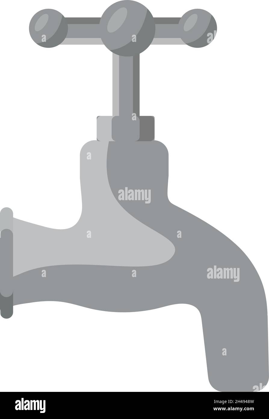 Water tap, illustration, vector on a white background Stock Vector ...