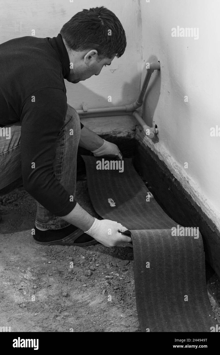 Material for waterproofing, measuring and cutting roofing tape for ...