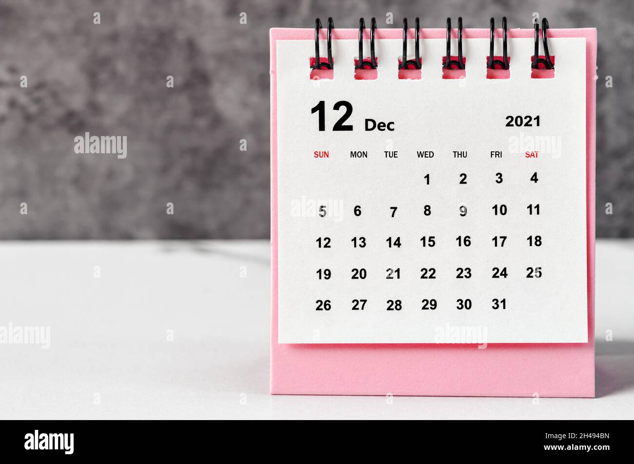 The Mini December 2021 desk calendar Stock Photo - Alamy