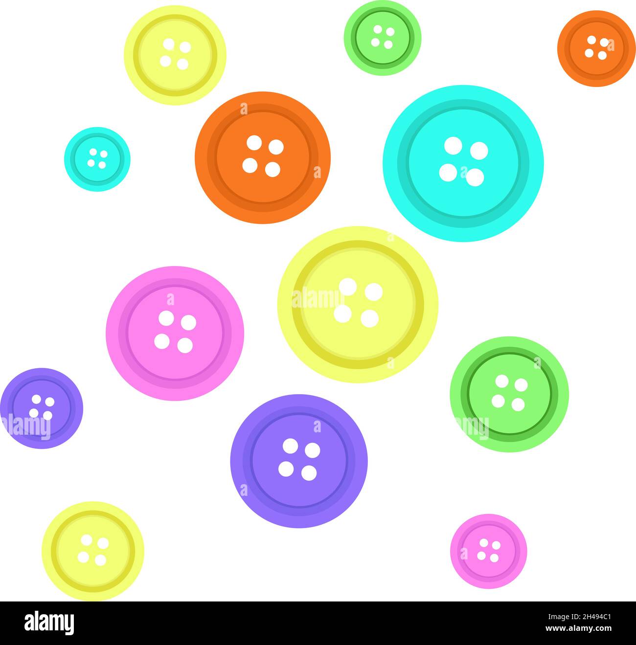 Sewing buttons, illustration, vector on a white background Stock Vector ...
