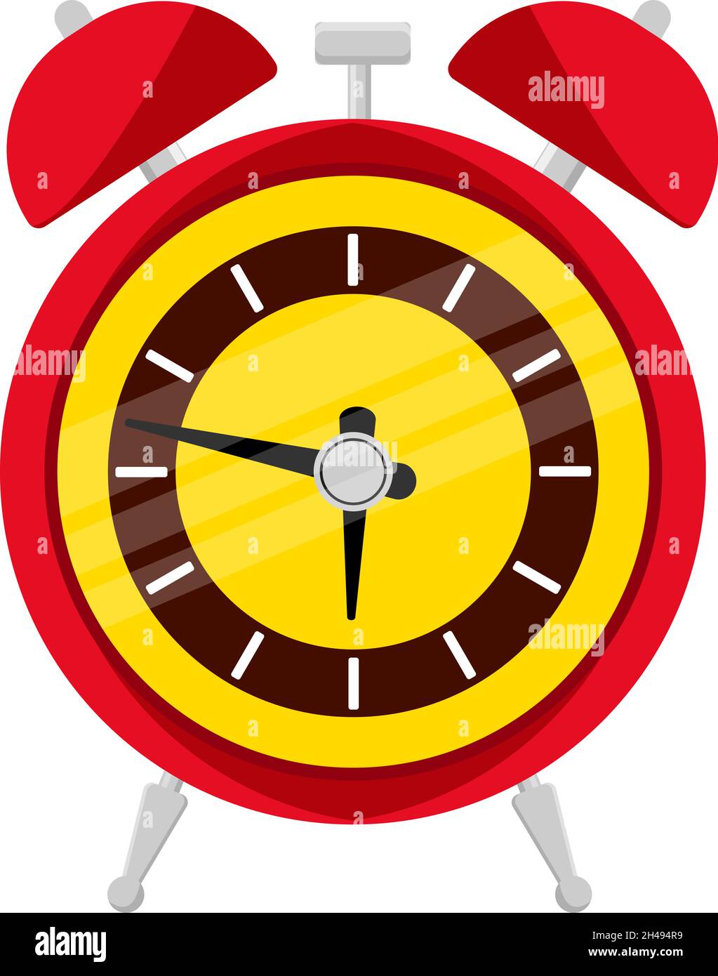 Red alarm clock, illustration, vector on a white background Stock ...