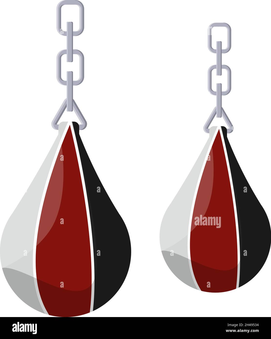 Boxing bags, illustration, vector on a white background Stock Vector ...