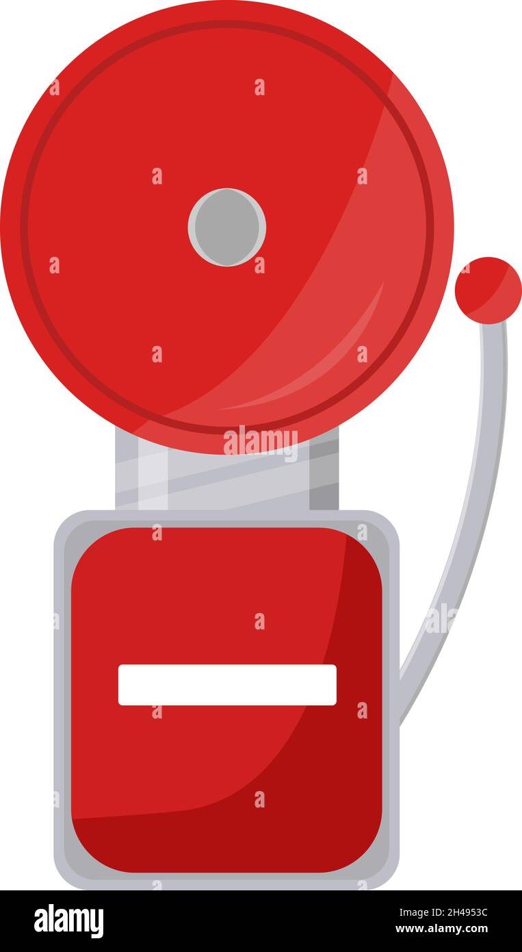 Red fire alarm, illustration, vector on a white background Stock Vector ...