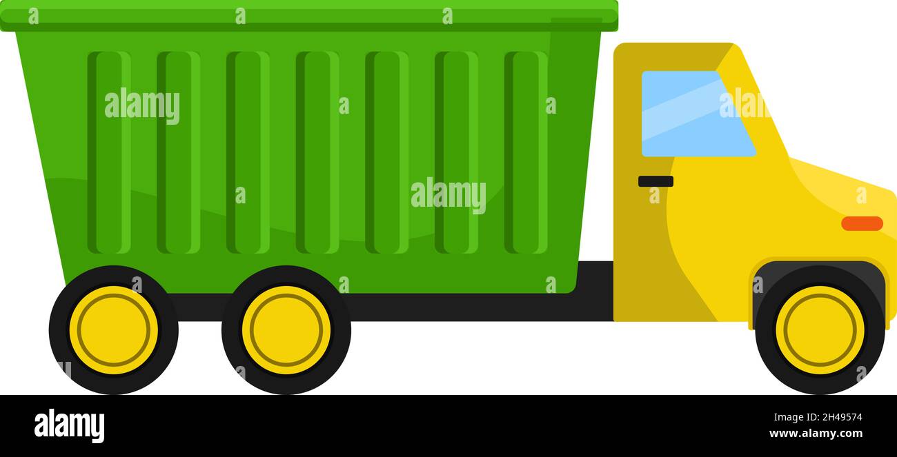 Garbage truck, illustration, vector on a white background Stock Vector ...