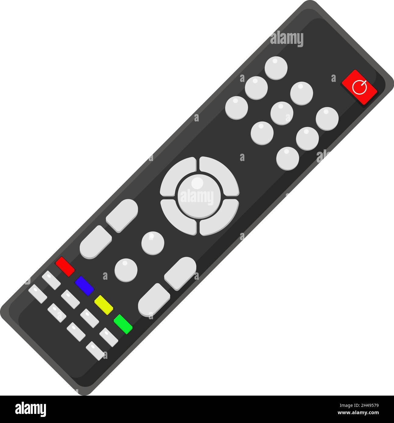 TV remote, illustration, vector on a white background Stock Vector ...