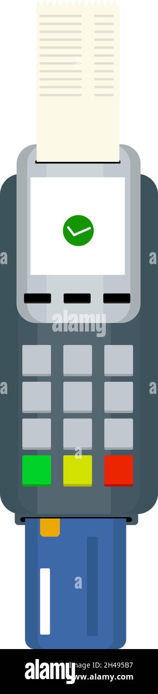 Card swipe machine, illustration, vector on a white background Stock ...