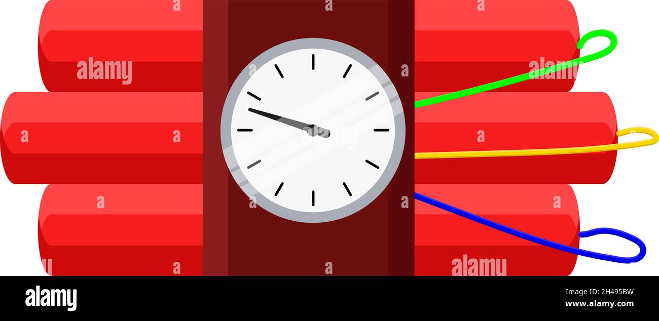 Ticking bomb, illustration, vector on a white background Stock Vector ...