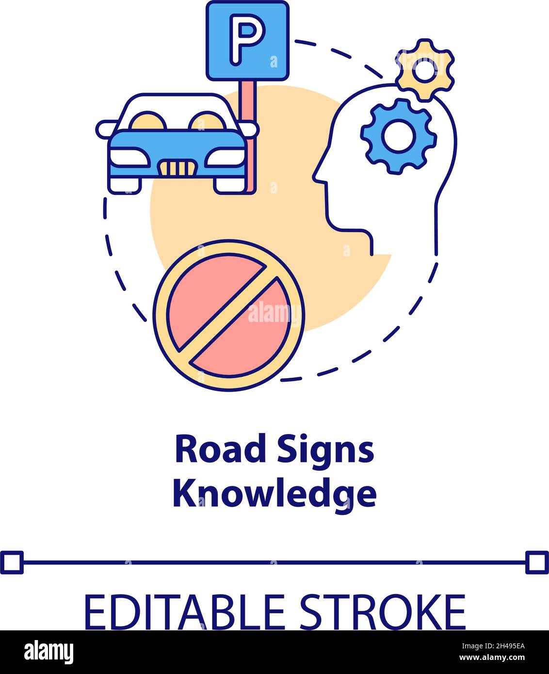 Road signs knowledge concept icon. Driving school result abstract idea ...