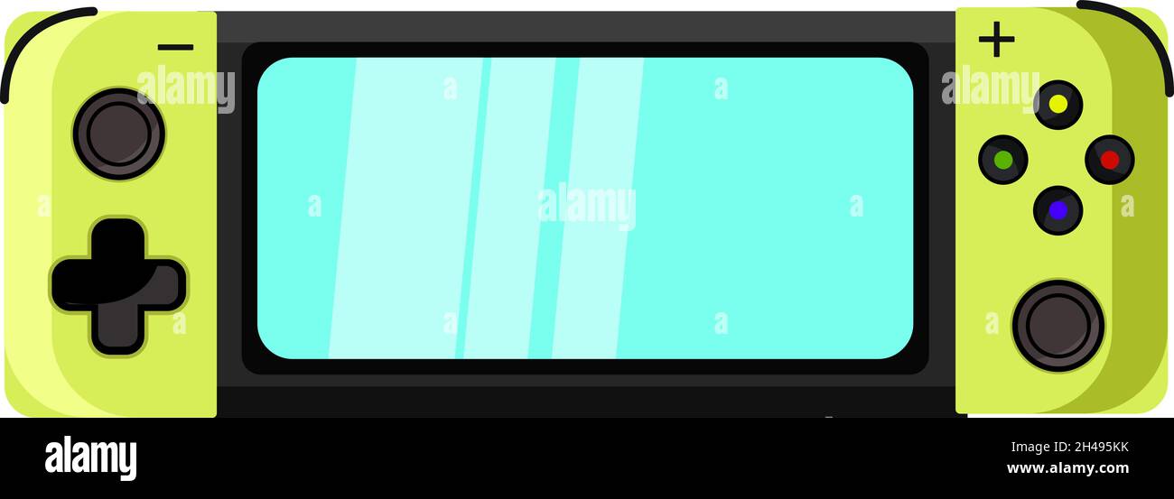 Green gaming switch, illustration, vector on a white background Stock ...