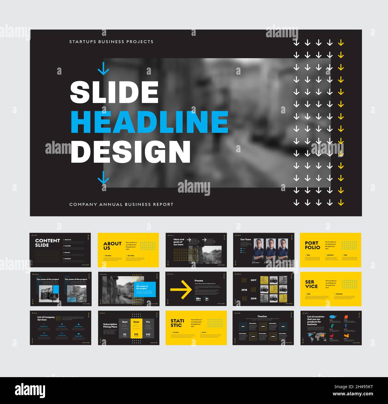 Timeline design template yellow Stock Vector Images - Alamy