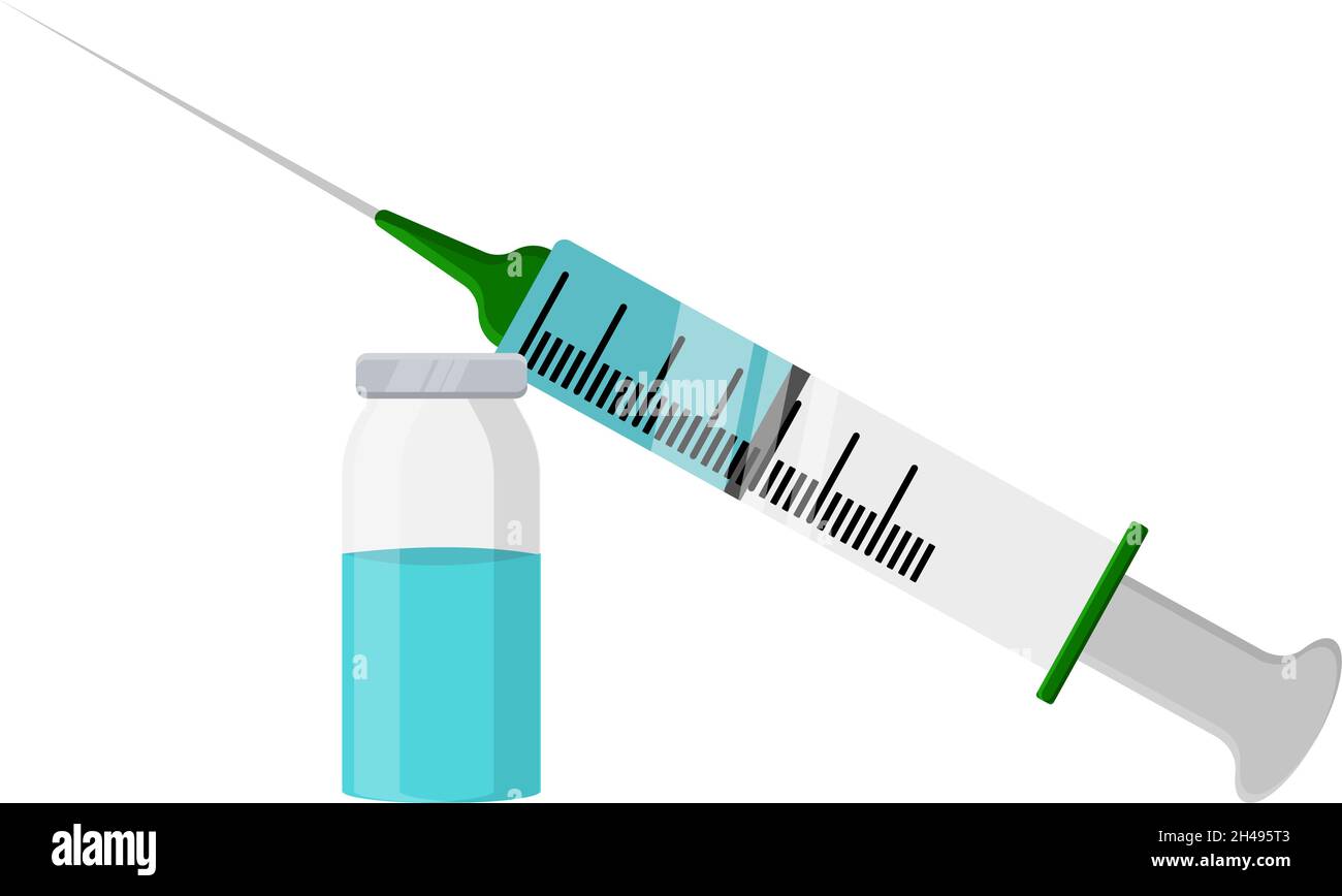 Medical syringe, illustration, vector on a white background Stock ...