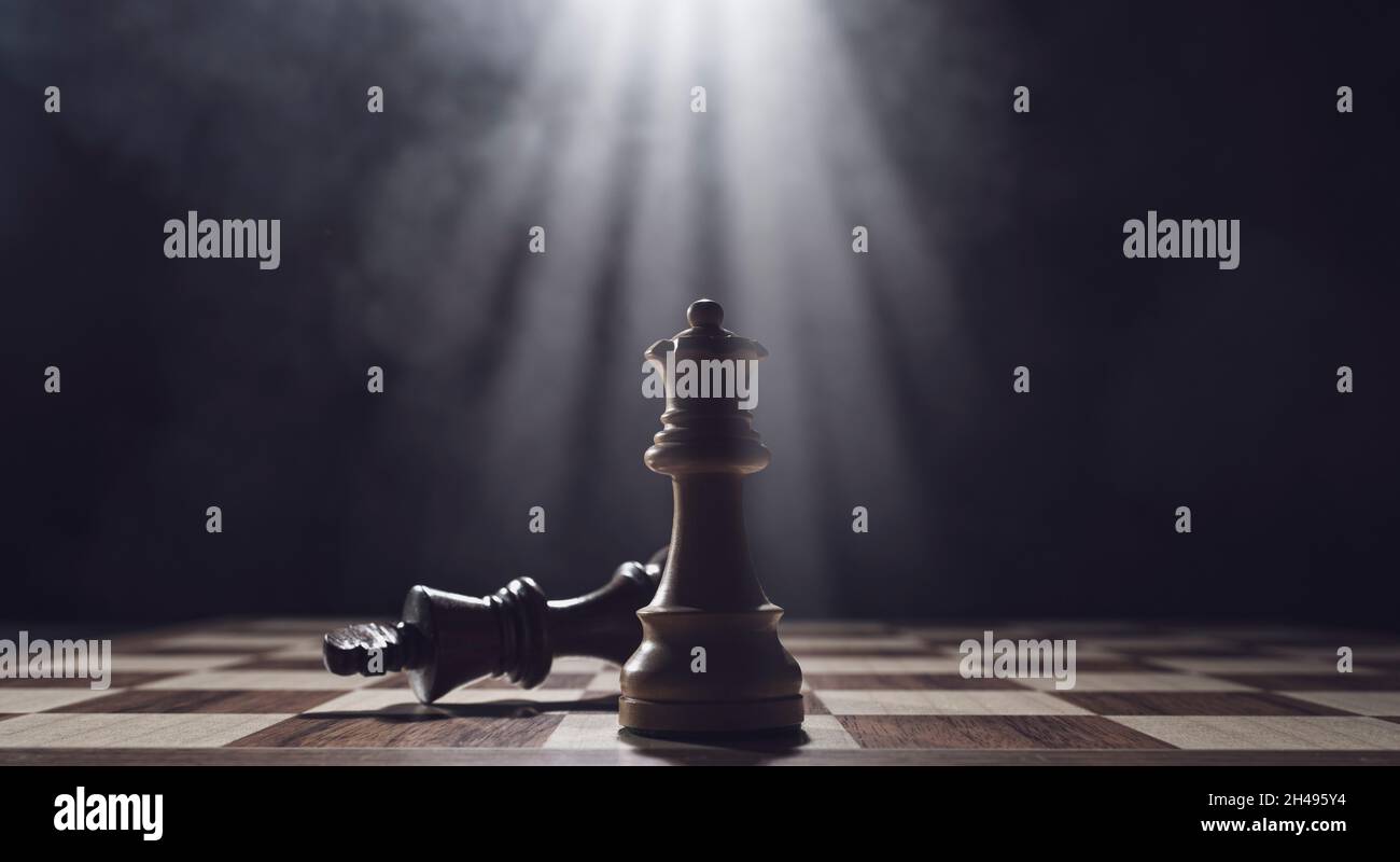 White king checkmates the black king, chess game and competition ...