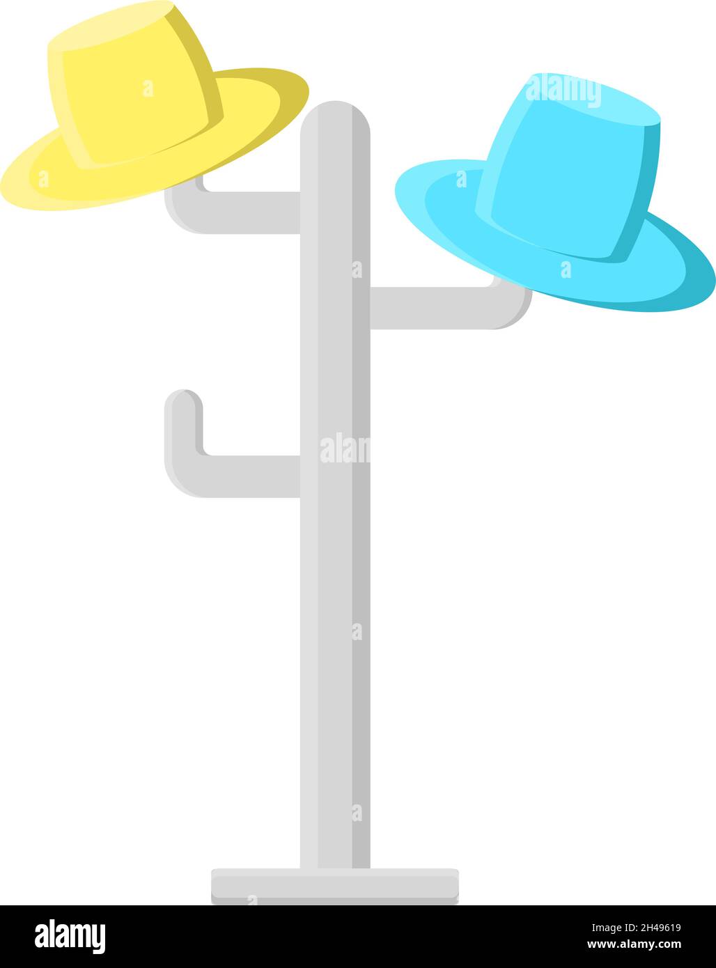 Hat stand, illustration, vector on a white background Stock Vector ...