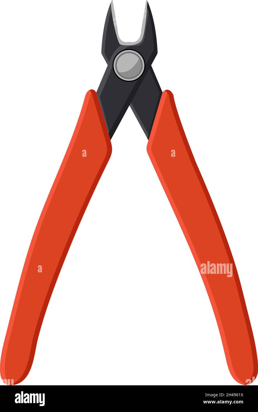 Red cable cutter, illustration, vector on a white background Stock ...