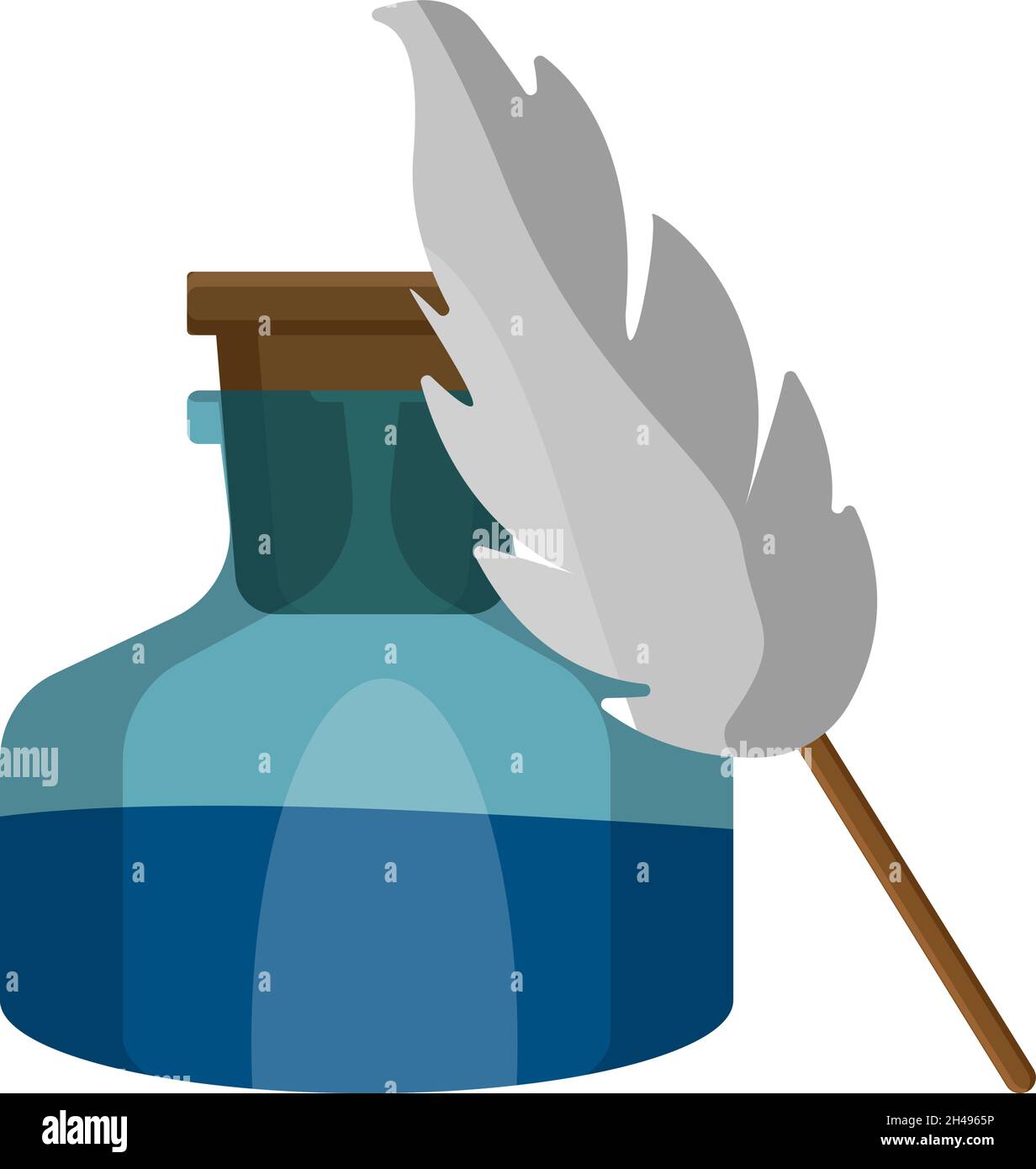 Ink pot and quill Stock Vector Images - Alamy