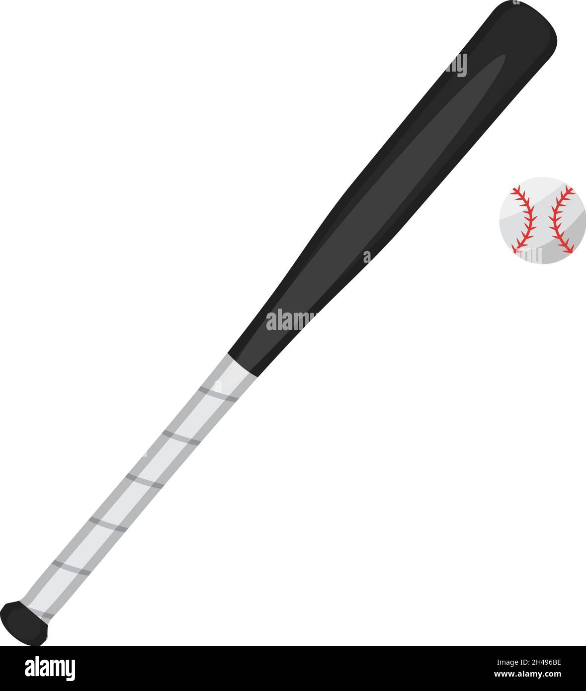 Baseball bat, illustration, vector on a white background Stock Vector ...