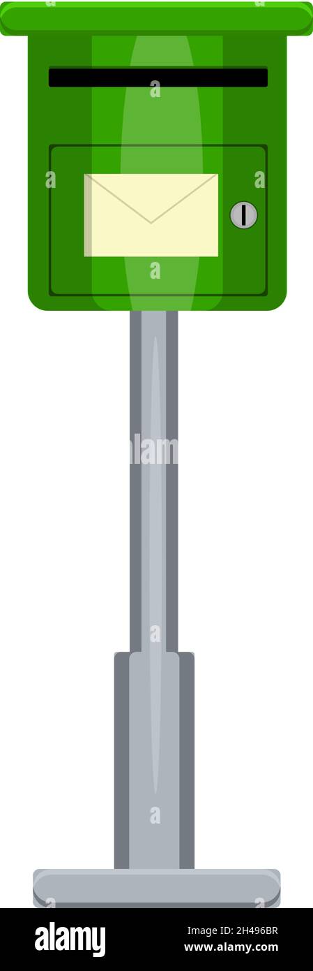 Green mailbox, illustration, vector on a white background Stock Vector ...