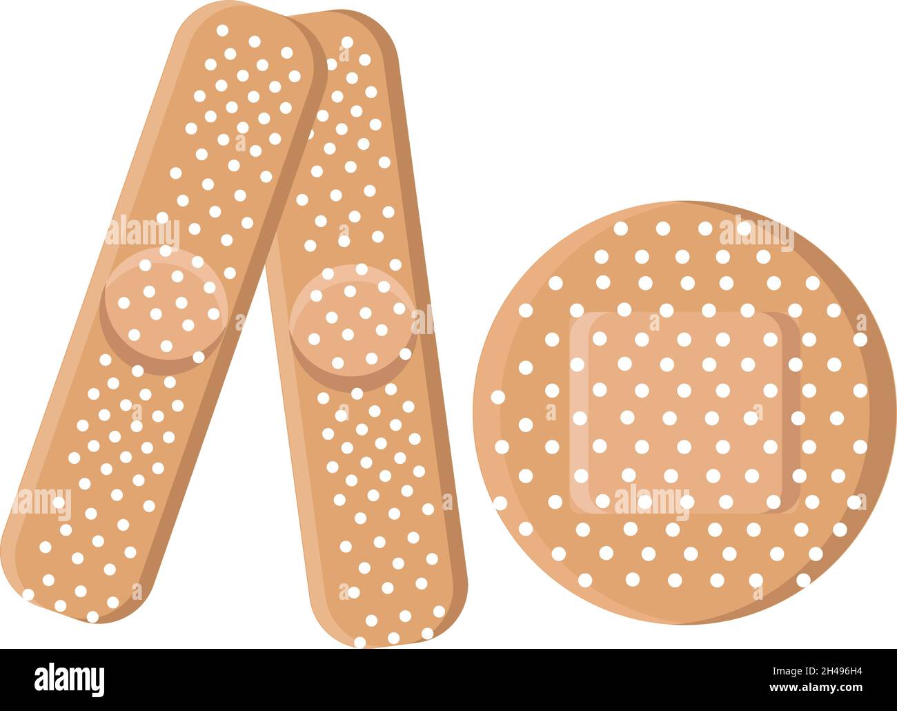 Brown band aids, illustration, vector on a white background Stock ...