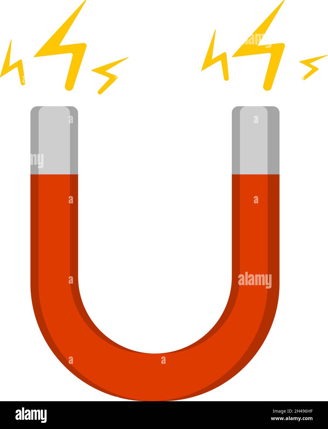 Red magnet, illustration, vector on a white background Stock Vector ...