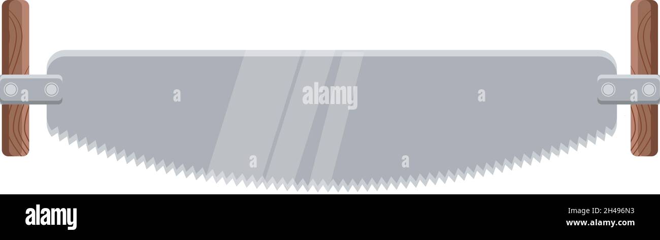 Double hand saw, illustration, vector on a white background Stock ...