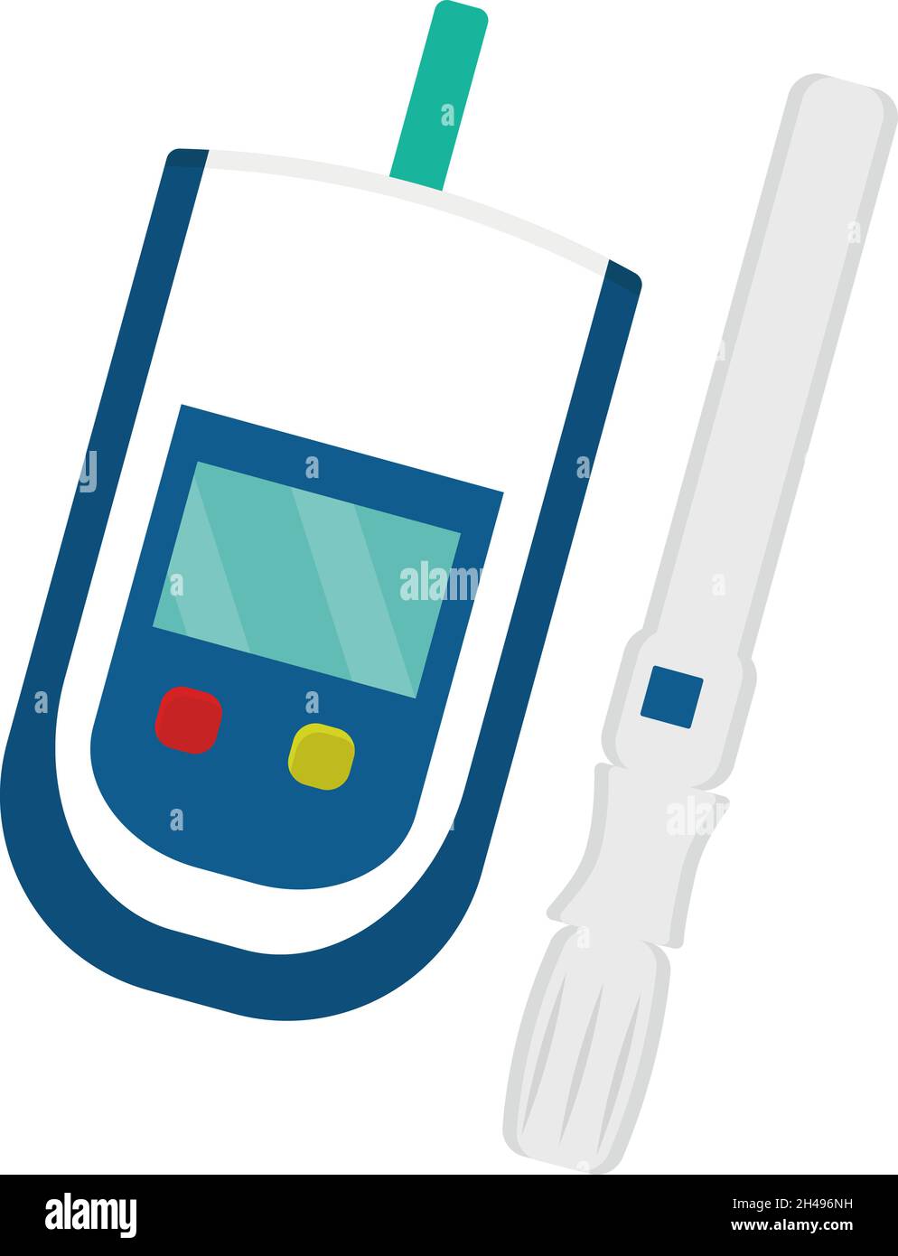 Sugar test device, illustration, vector on a white background Stock ...