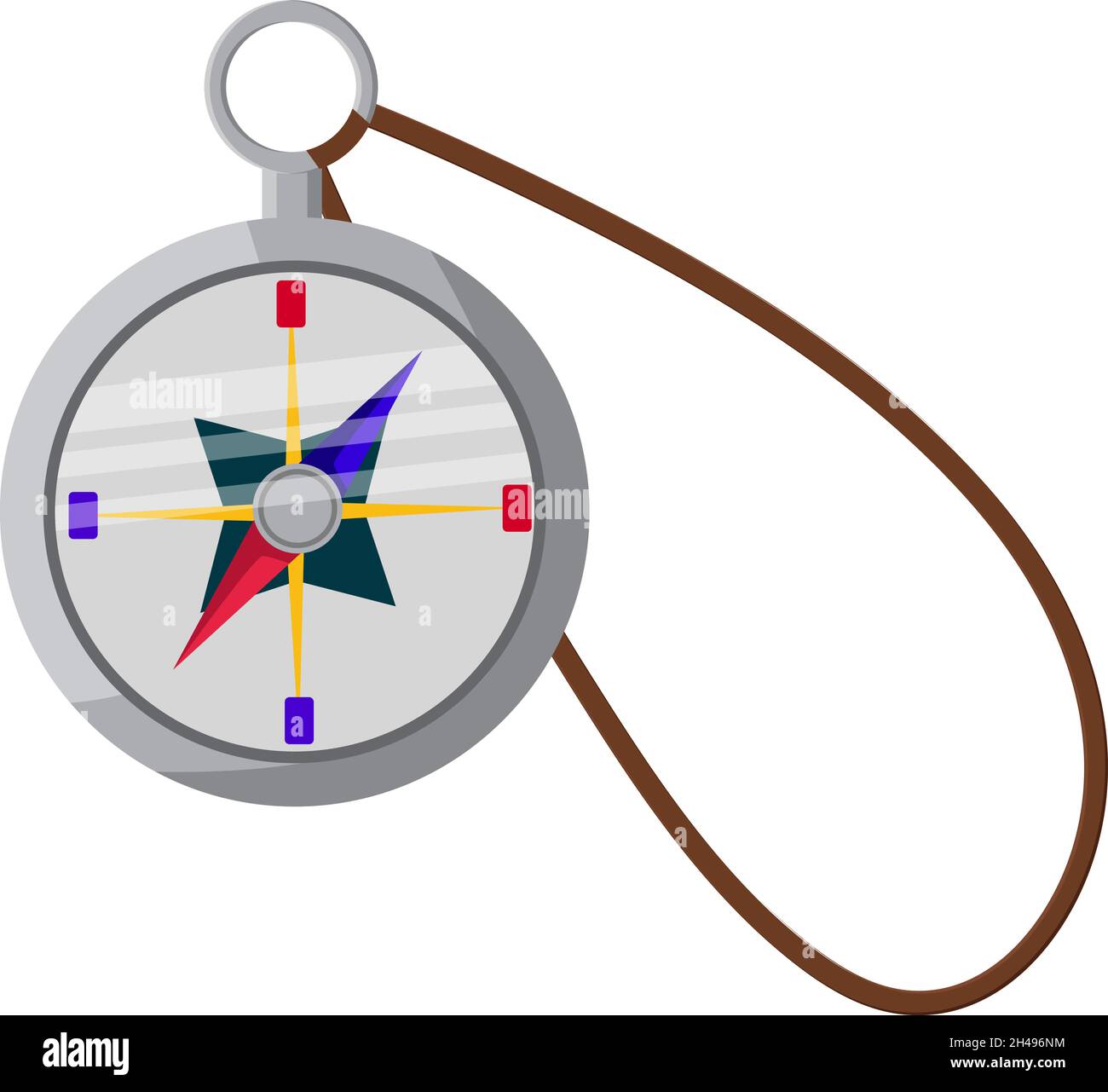 Silver compass, illustration, vector on a white background Stock Vector ...