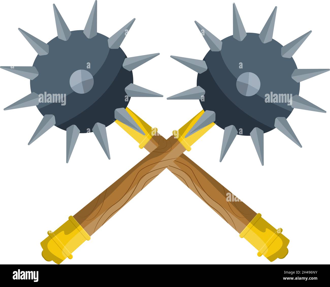 Old two maces, illustration, vector on a white background Stock Vector ...