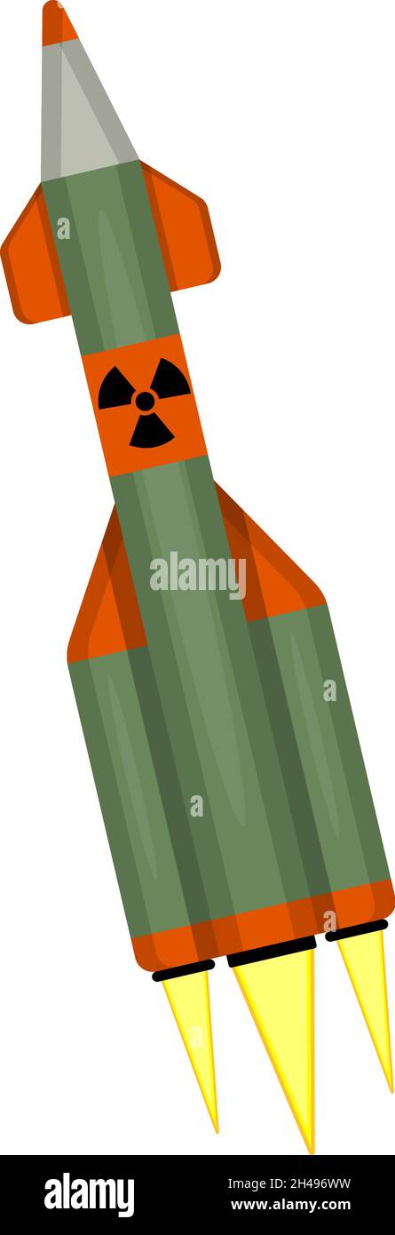 Green missile, illustration, vector on a white background Stock Vector ...