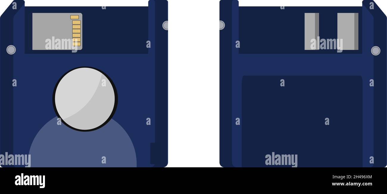 Blue floppy disk, illustration, vector on a white background Stock ...