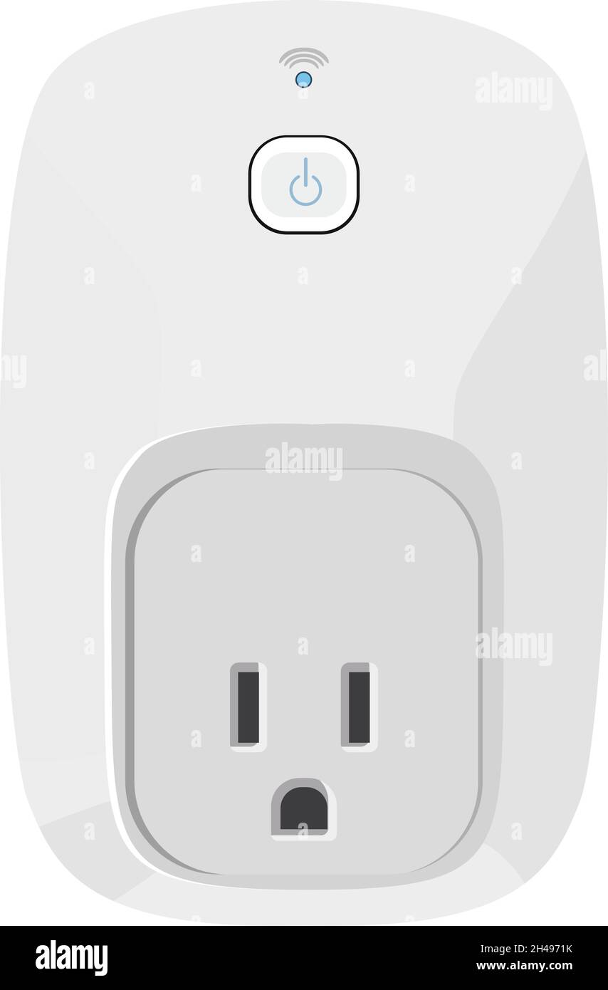 Smart plug, illustration, vector on a white background Stock Vector ...
