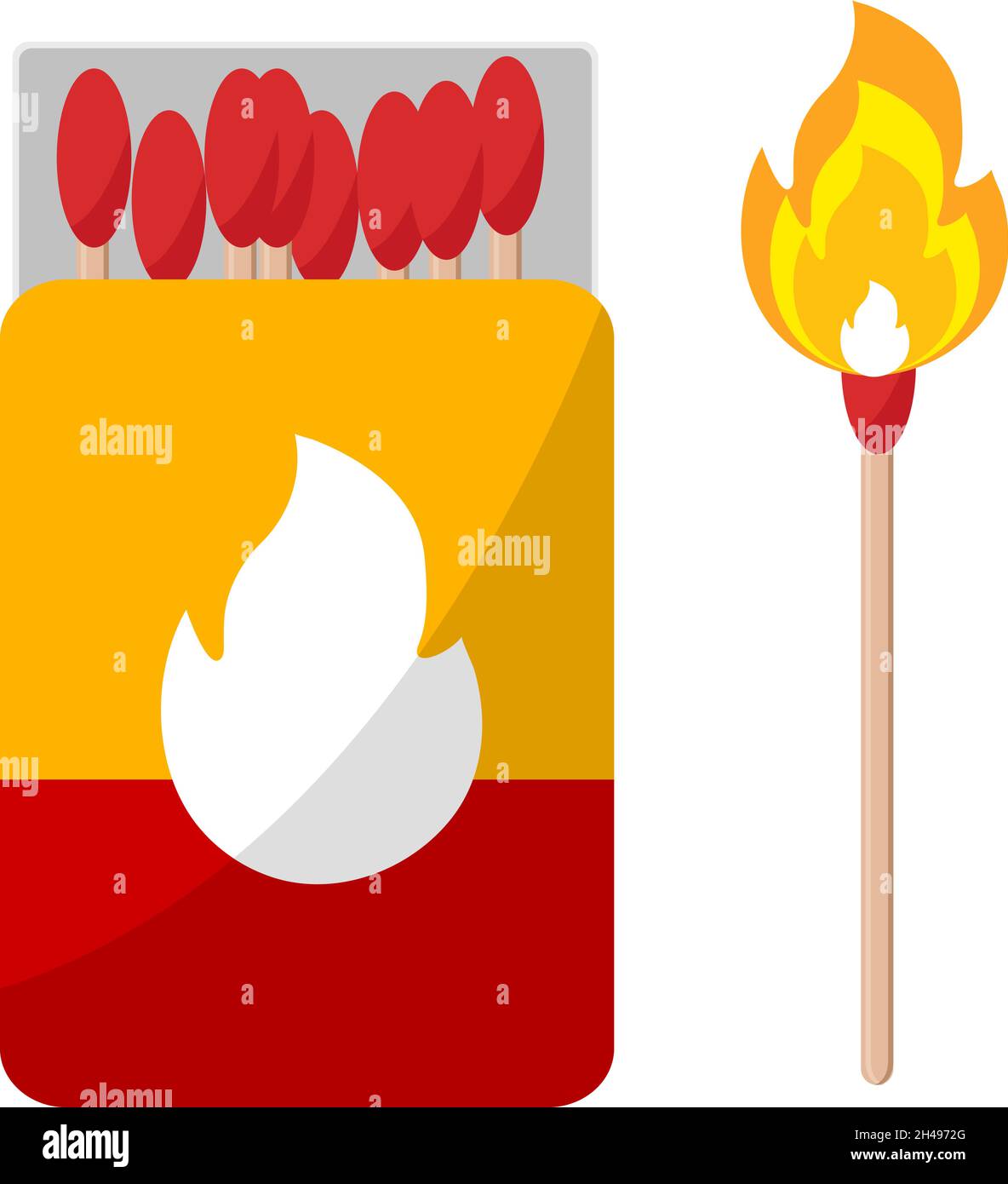Red match box, illustration, vector on a white background Stock Vector ...