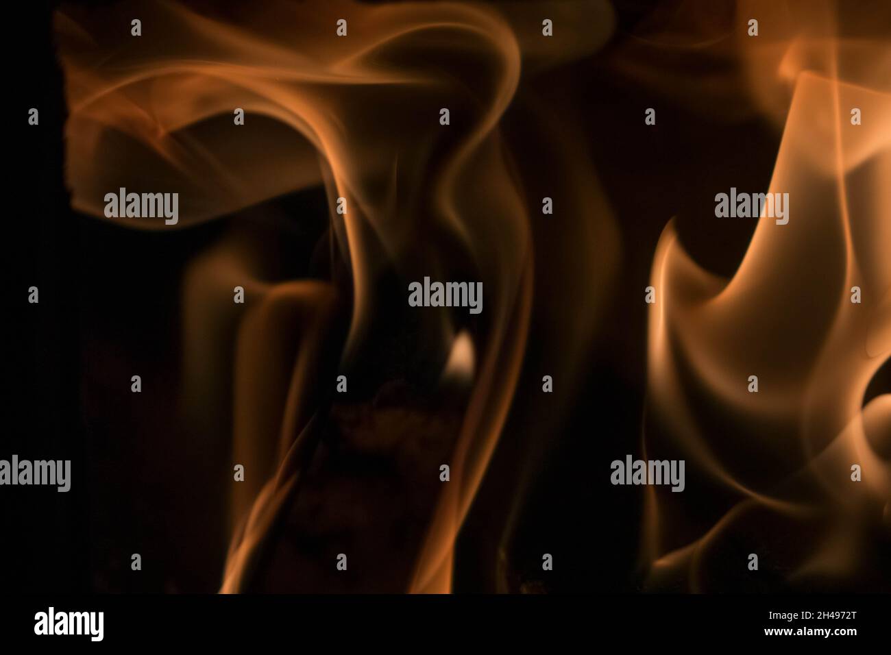 Fire inside a Fire place Stock Photo - Alamy