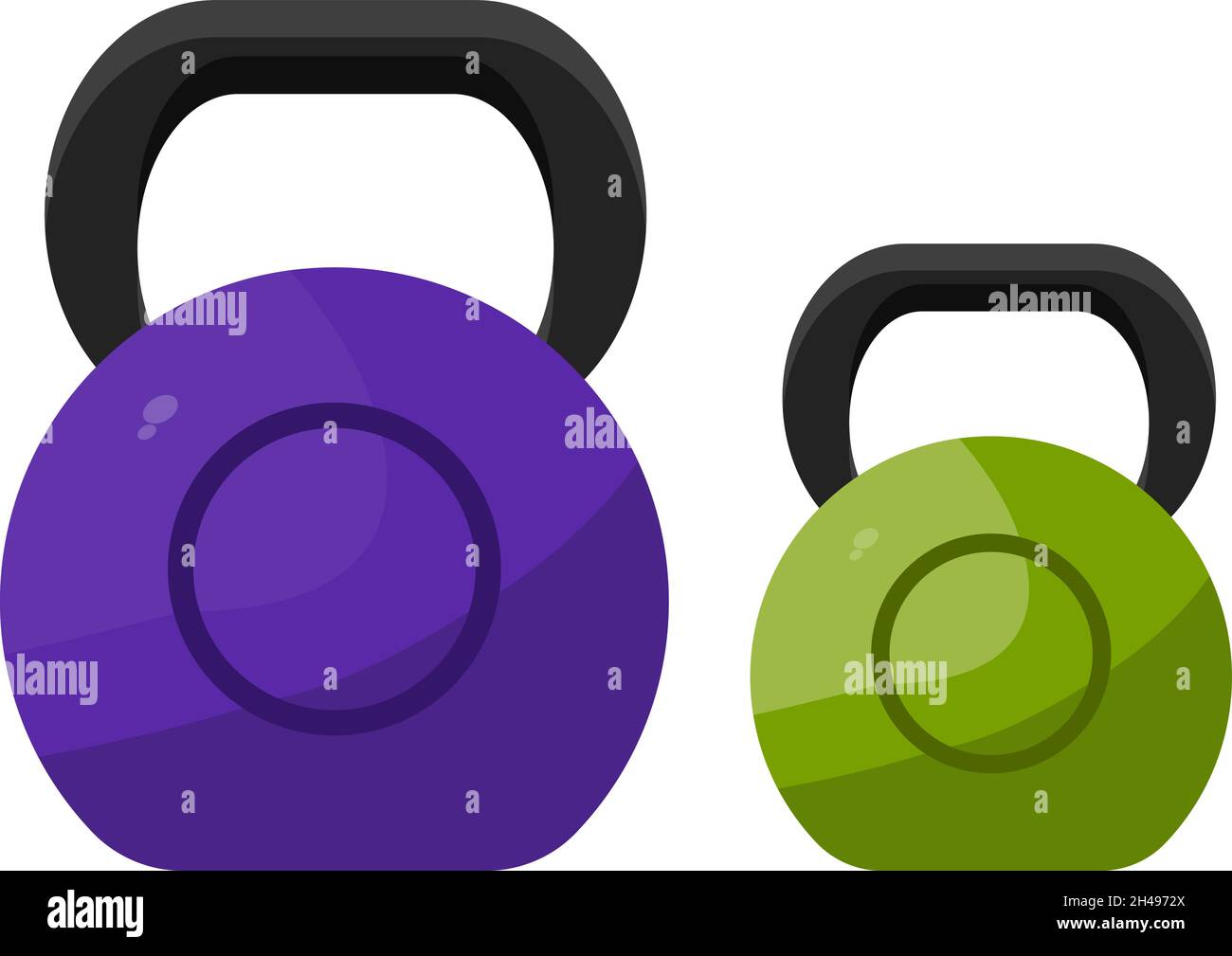 Two weight balls, illustration, vector on a white background Stock ...
