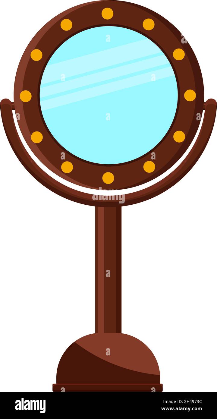 Small hand mirror, illustration, vector on a white background Stock ...