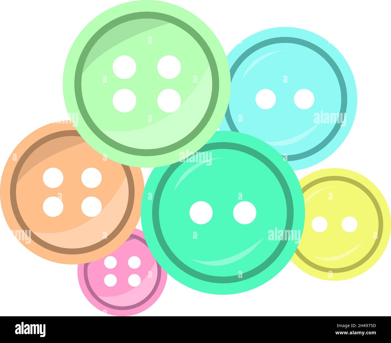 Colorful buttons, illustration, vector on a white background Stock ...