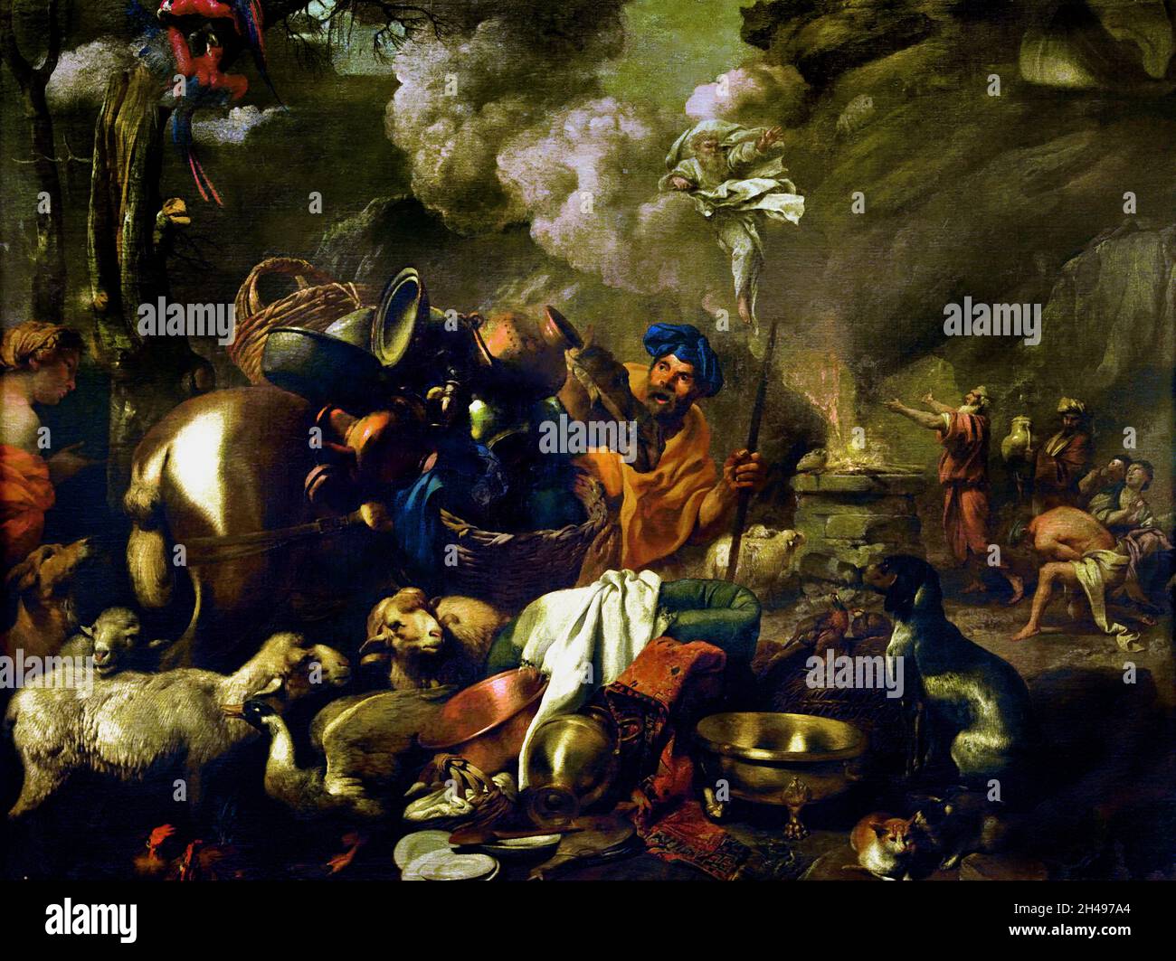 Noah's sacrifice by Giovanni Benedetto Castiglione 1609-1664) Italian ...