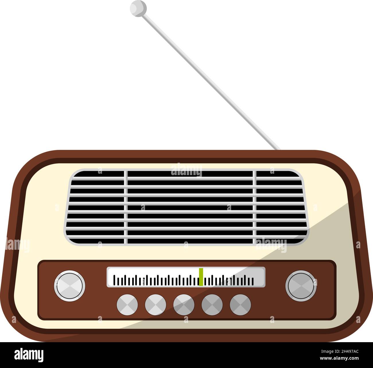 Old radio, illustration, vector on a white background Stock Vector ...
