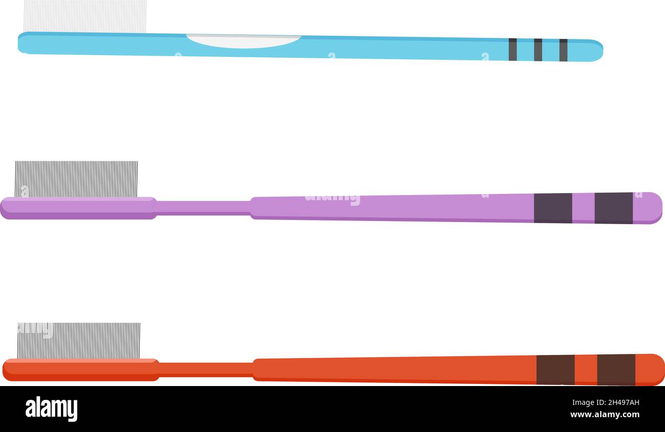 Toothbrushes, illustration, vector on a white background Stock Vector ...