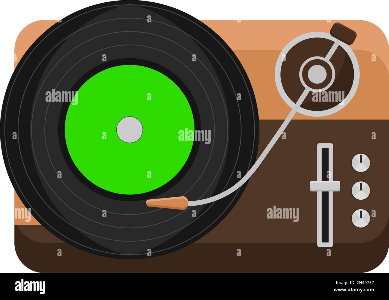 Old record player, illustration, vector on a white background Stock ...