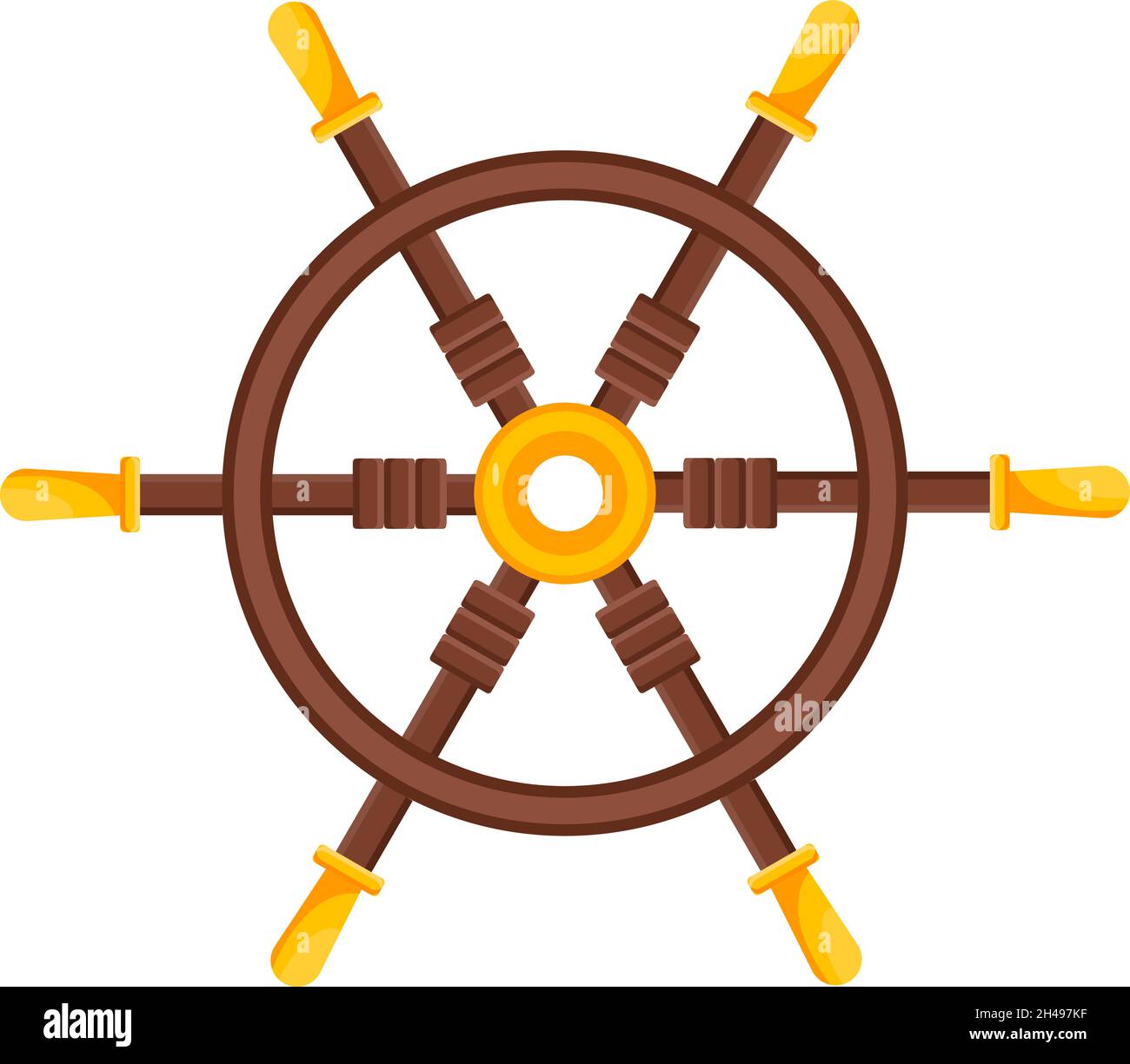 Ship wheel, illustration, vector on a white background Stock Vector ...